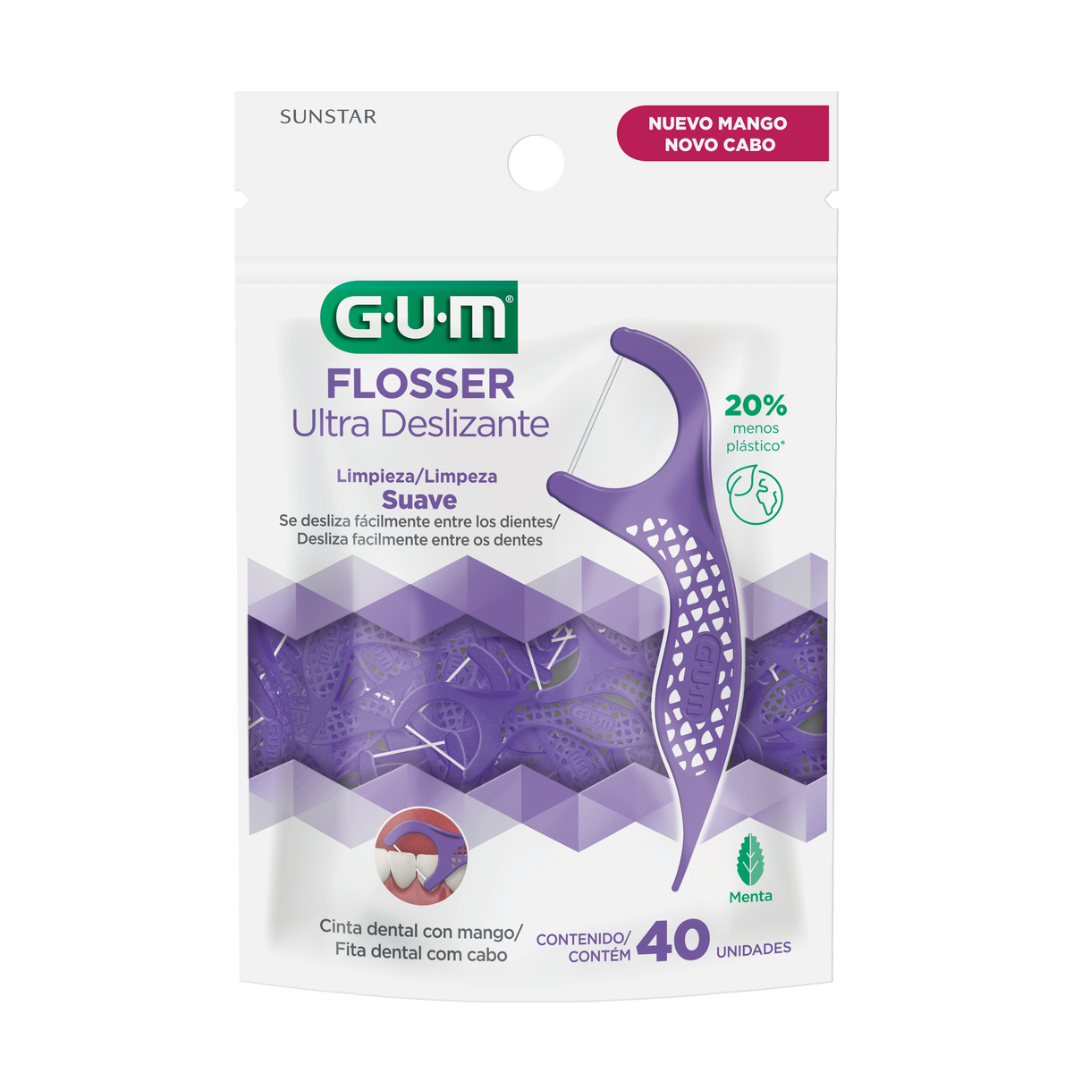 GUM® FLOSSER ORIGINAL Hilo Dental con Mango