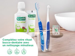 Brosse à dents GUM® Monotouffe, idéale implants et brackets