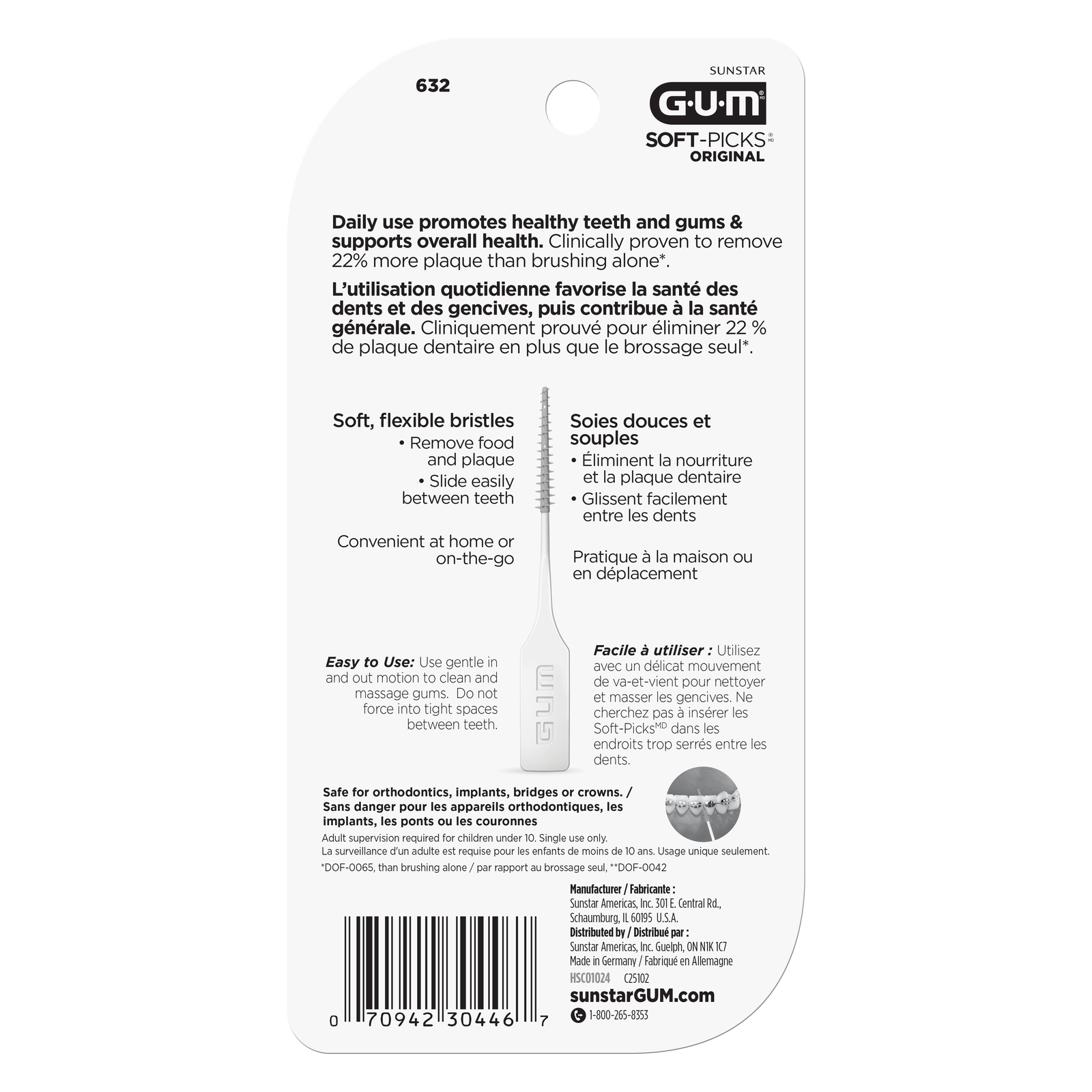 GUM® SOFT-PICKS® ORIGINAL - Rubber pick for easy and gentle cleaning
