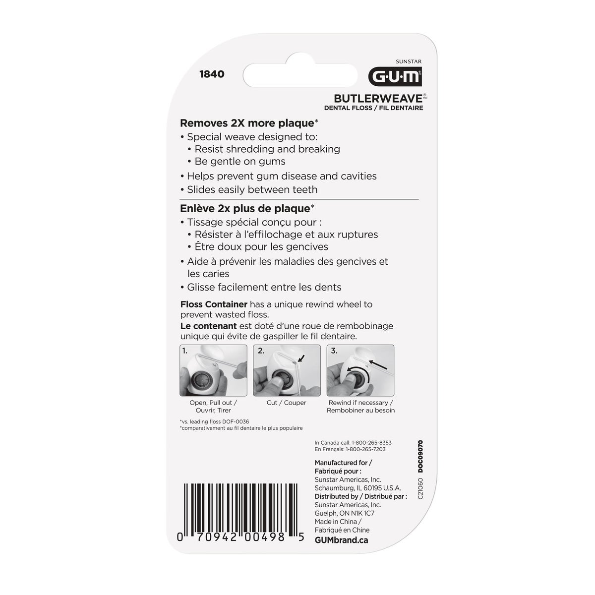 GUM® BUTLERWEAVE® Floss - Strong, smooth and resistant to shredding