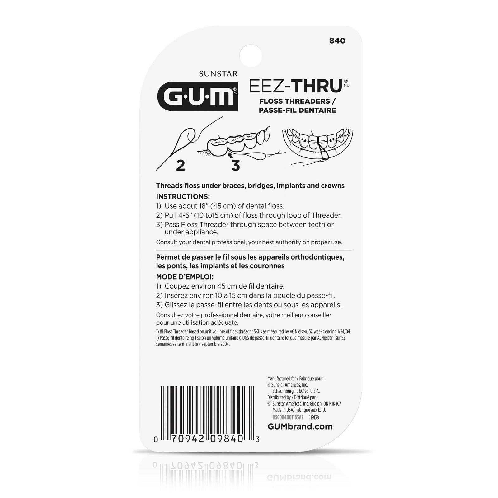 GUM® Eez-Thru® Floss Threaders - To thread the floss under wires