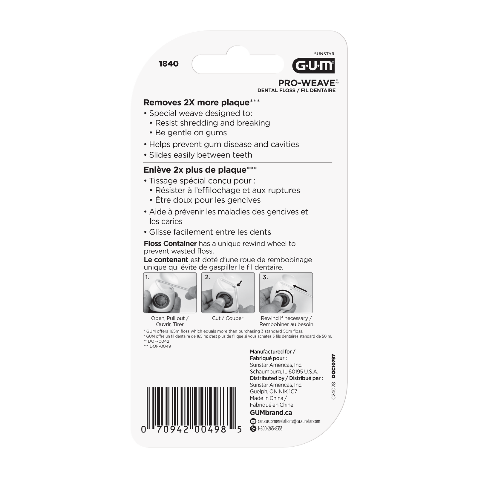 GUM® BUTLERWEAVE® Floss - Strong, smooth and resistant to shredding