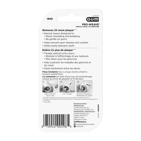 GUM® BUTLERWEAVE® Floss - Strong, smooth and resistant to shredding