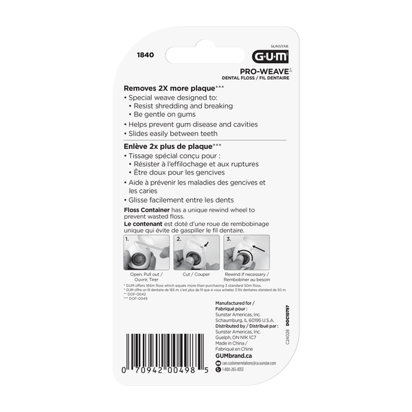 GUM® BUTLERWEAVE® Floss - Strong, smooth and resistant to shredding