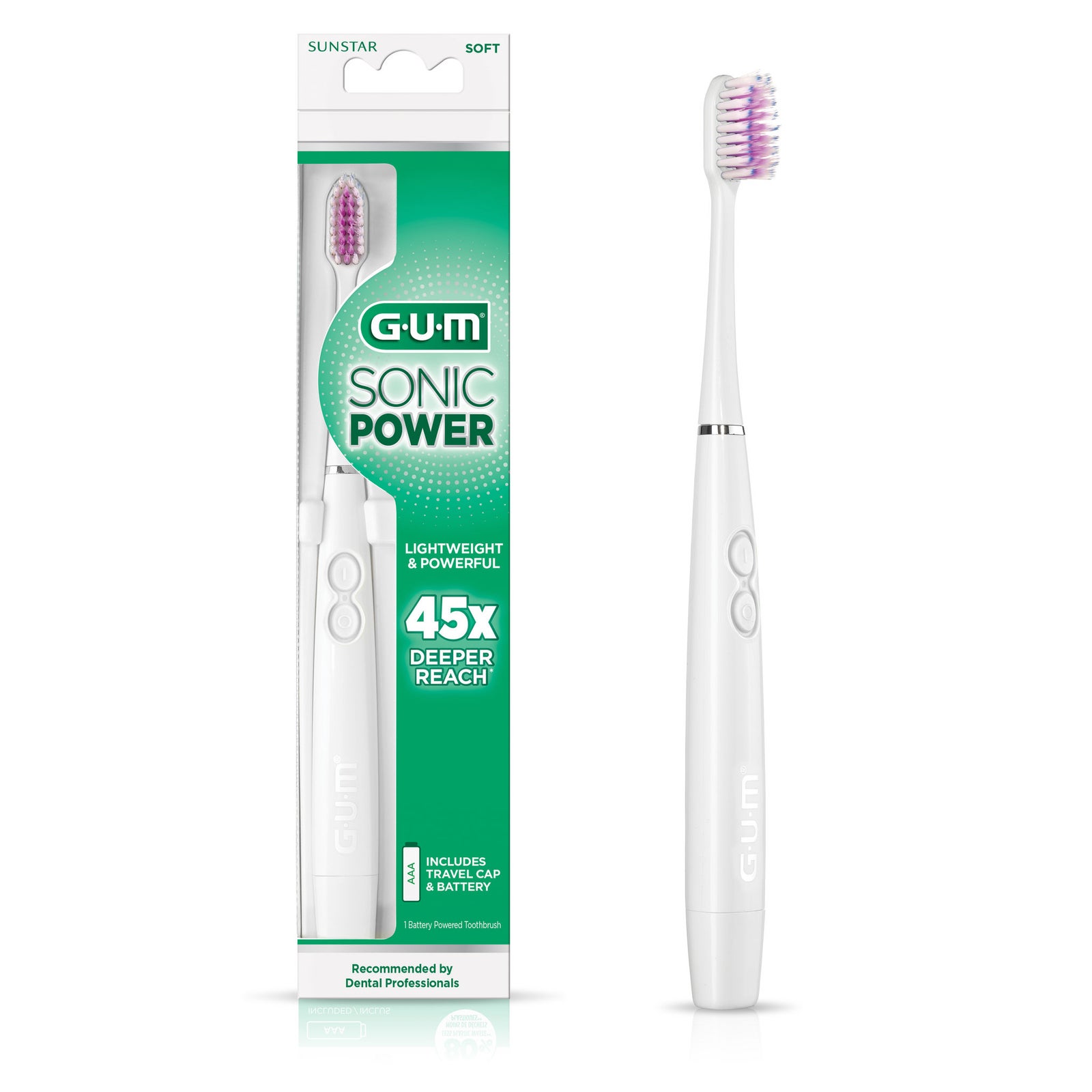 GUM® SONIC POWER Battery Toothbrush