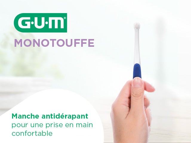 Brosse à dents GUM® Monotouffe, idéale implants et brackets