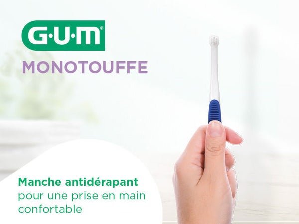 Brosse à dents GUM® Monotouffe, idéale implants et brackets