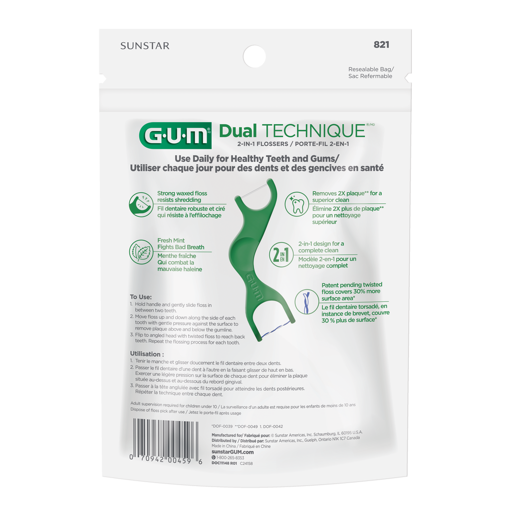GUM® DUAL- TECHNIQUE flossers