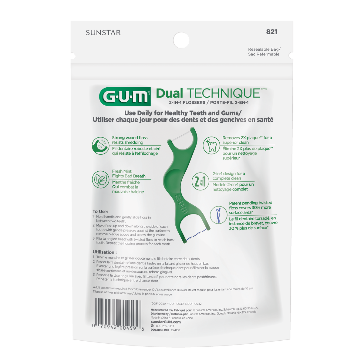 GUM® DUAL- TECHNIQUE flossers