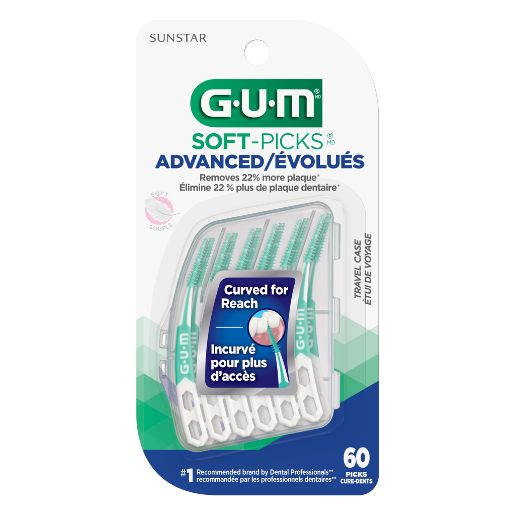 GUM® SOFT-PICKS® ADVANCED - Curved to easily slide between teeth