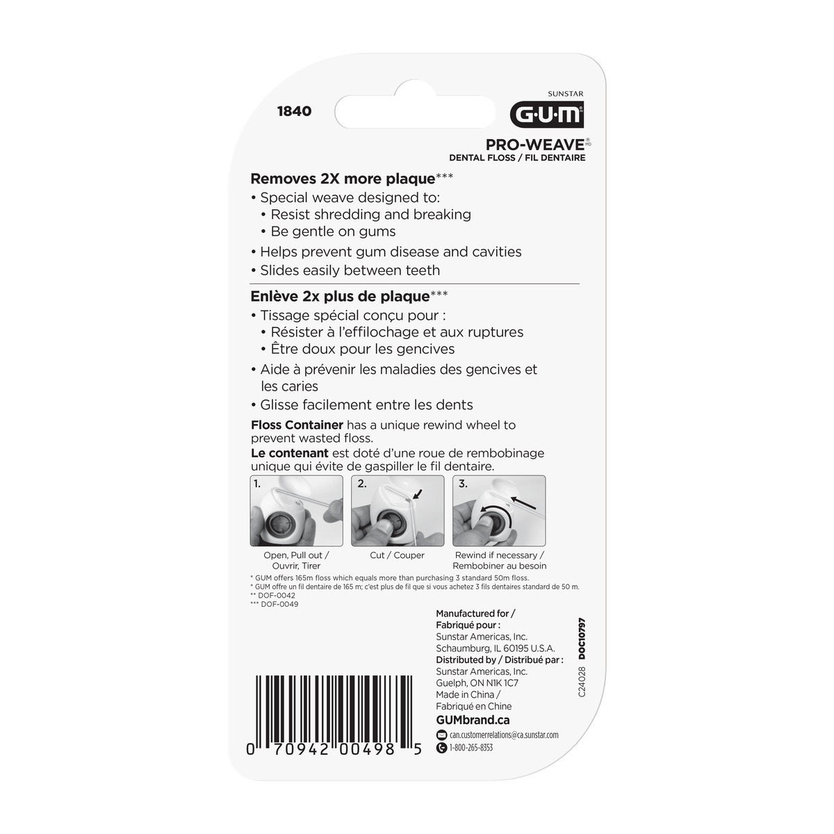 GUM® BUTLERWEAVE® Floss - Strong, smooth and resistant to shredding