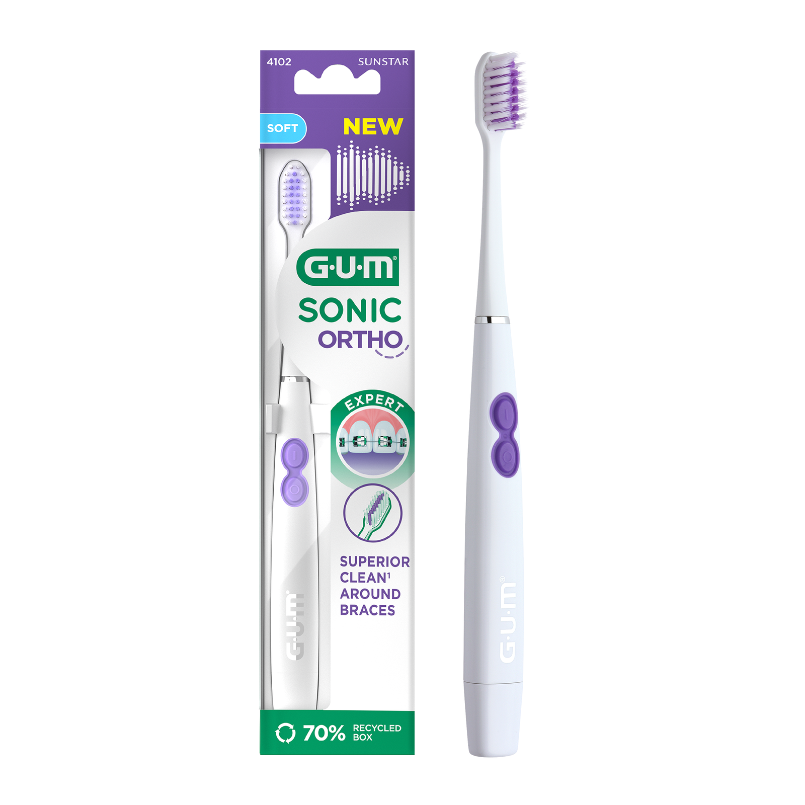 Brosse à dents GUM® Monotouffe, idéale implants et brackets