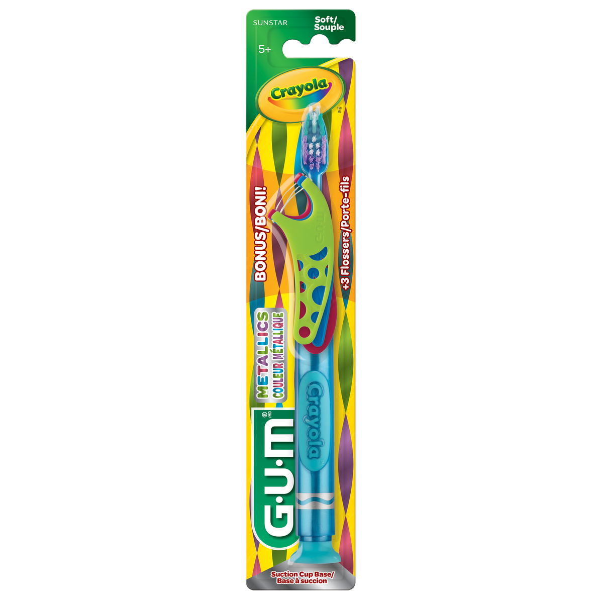GUM® escova dental infantil CRAYOLA™ marker flossers grátis