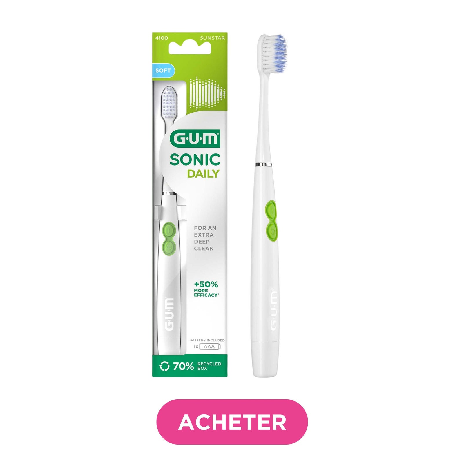 Brosse à dents GUM® Monotouffe, idéale implants et brackets