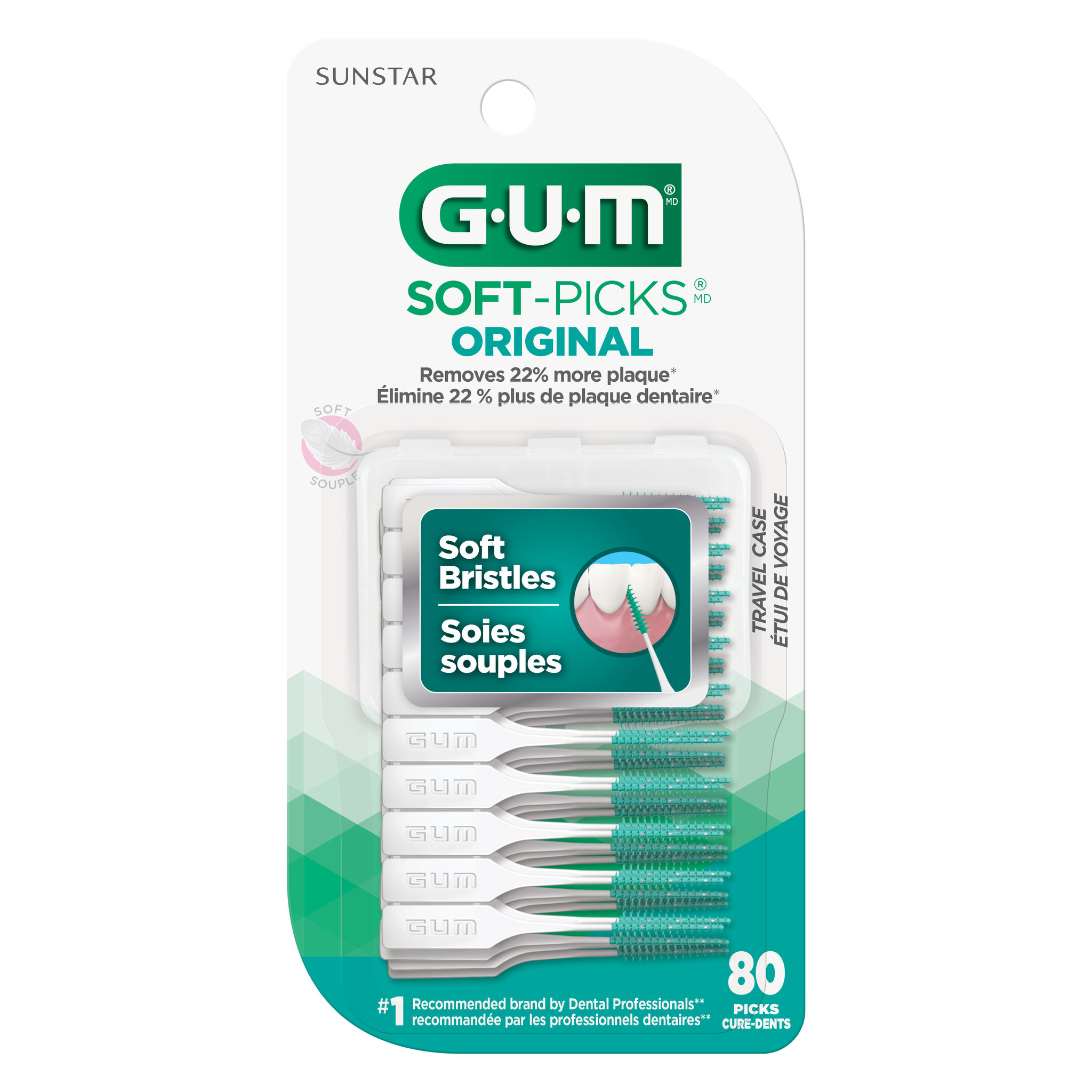 GUM® SOFT-PICKS® ORIGINAL - Rubber pick for easy and gentle cleaning