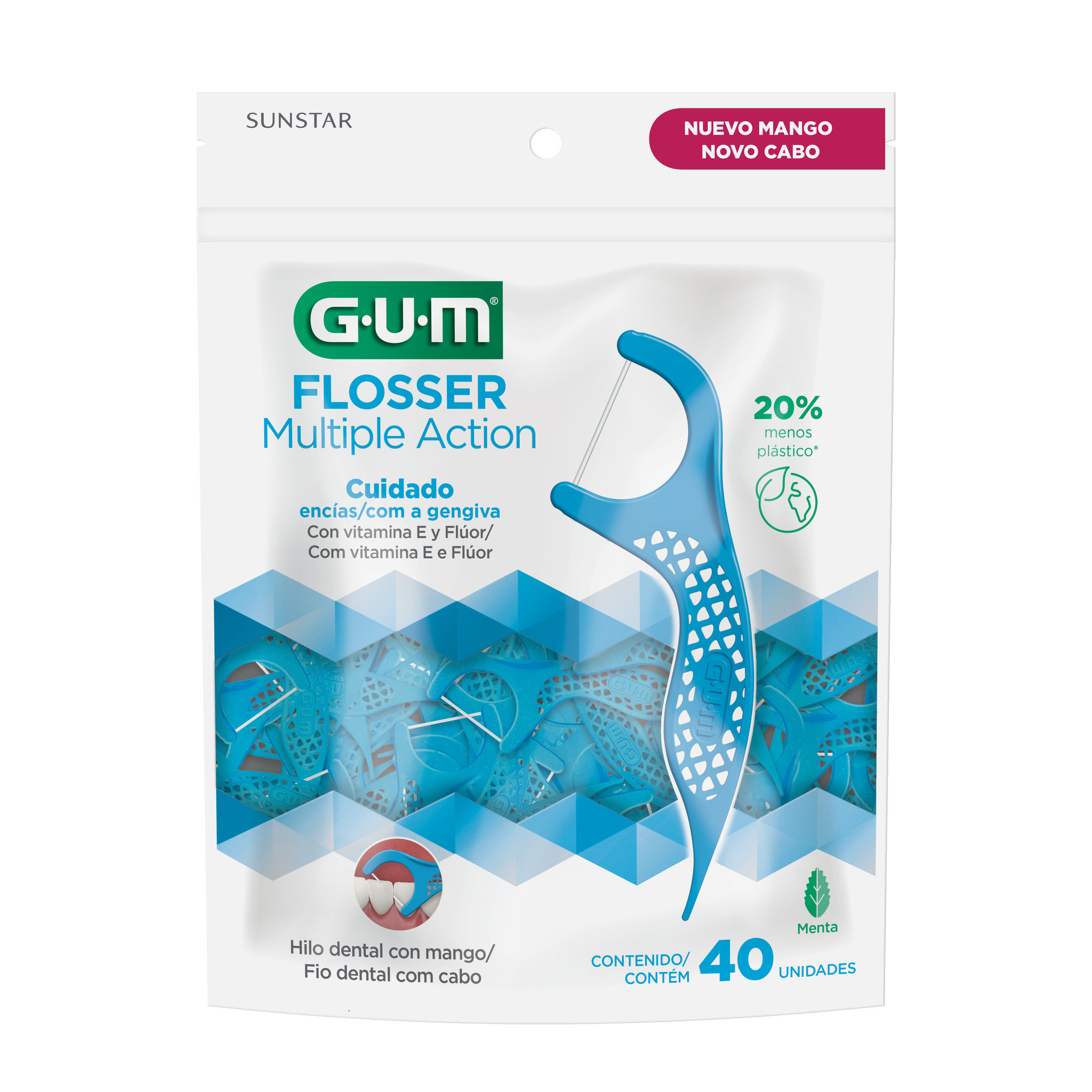GUM® FLOSSER ORIGINAL Hilo Dental con Mango