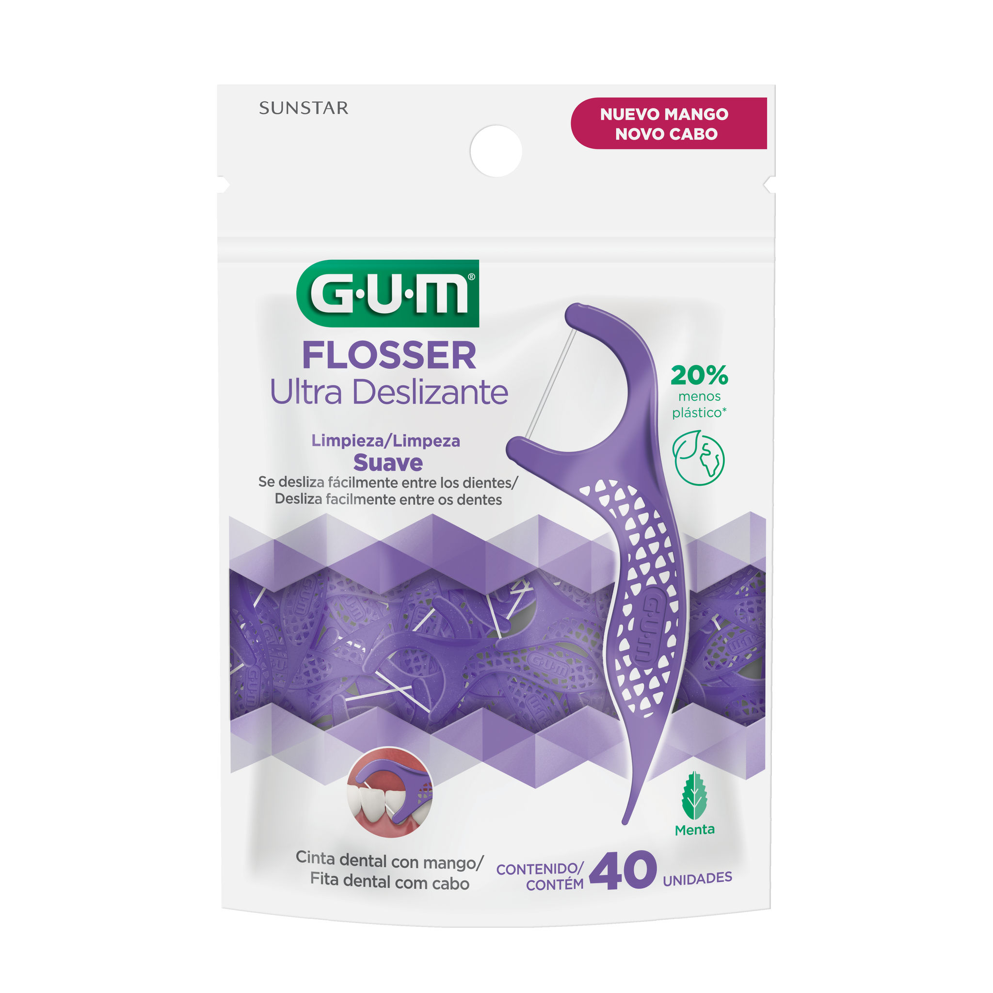 GUM® FLOSSER ORIGINAL Hilo Dental con Mango