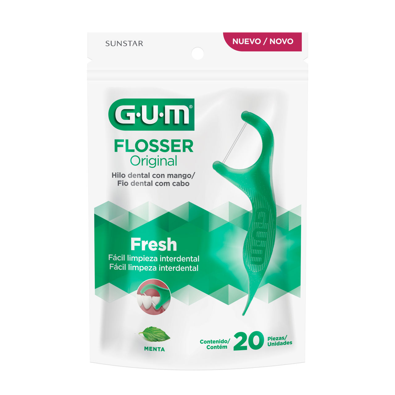 GUM® FLOSSER ORIGINAL Hilo Dental con Mango